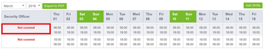 Creating a GuardTek Shift Schedule – Guardtek & Smartforce